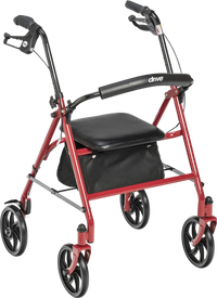 Drive Medical 10257RD-1 Durable Rollator Walker 4 Wheels 7.5" Casters ...