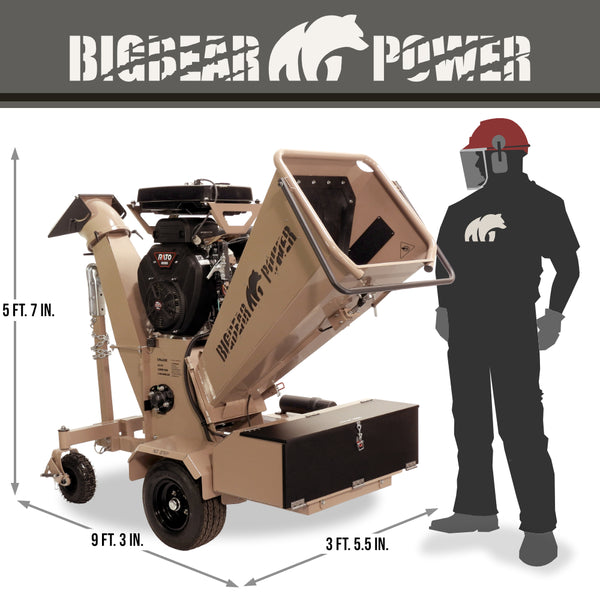 BigBear Power BBC72 Tornadic Wood Chipper 7" 34 HP V-Twin Engine Gas P ...