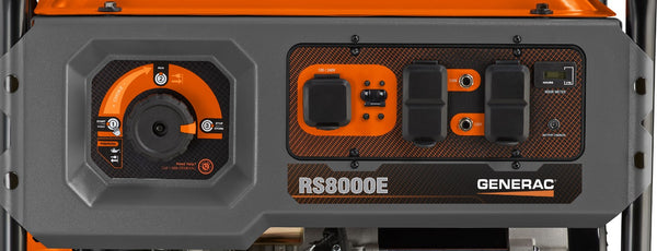 Generac RS8000E 8000W/10000W Portable Generator Electric Start with 25 ...
