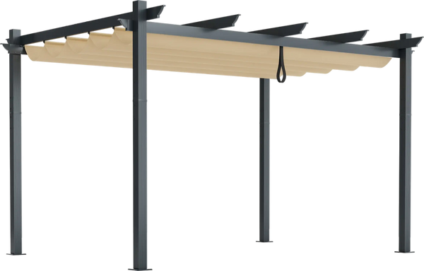Costway Pergola with Retractable Canopy 10' x 13' Aluminum Frame 25473 ...