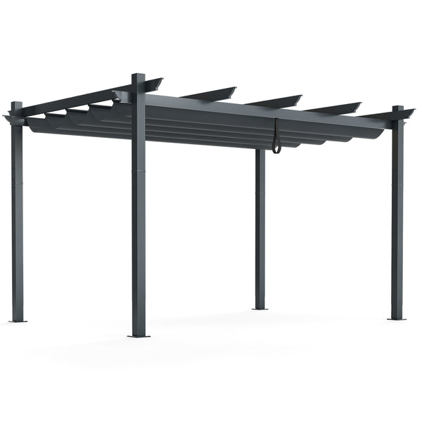 Costway Pergola with Retractable Canopy 10' x 13' Aluminum Frame 25473 ...