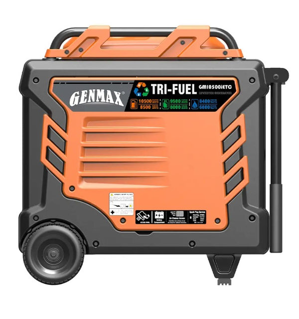 GENMAX GM10500iETC Tri-Fuel Inverter Generator 8500W/10500W 50 Amp Rem ...