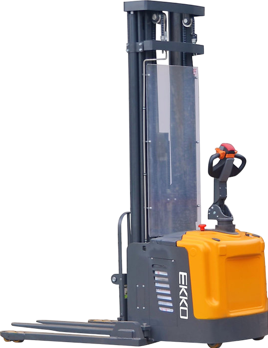 Ekko EB16EA Electric Straddle Stacker 216" Lift Height 4400 lbs. Capac ...