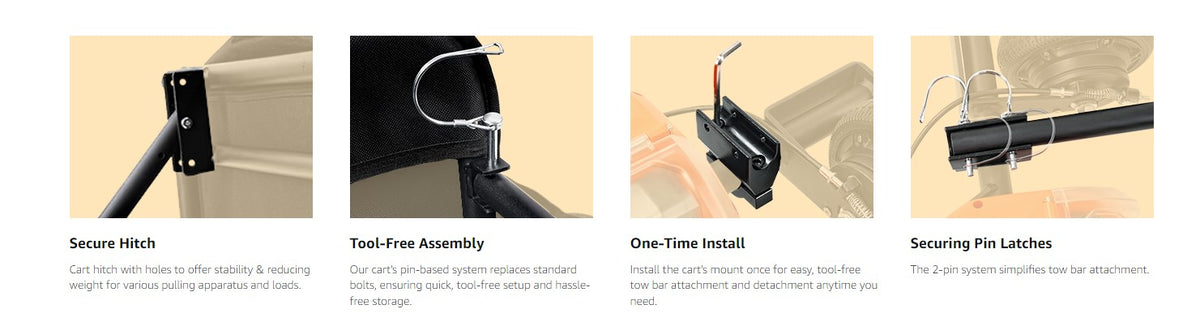 Super Handy GUT157 Foldable Follow Behind Wagon 155 lbs Capacity Compa ...