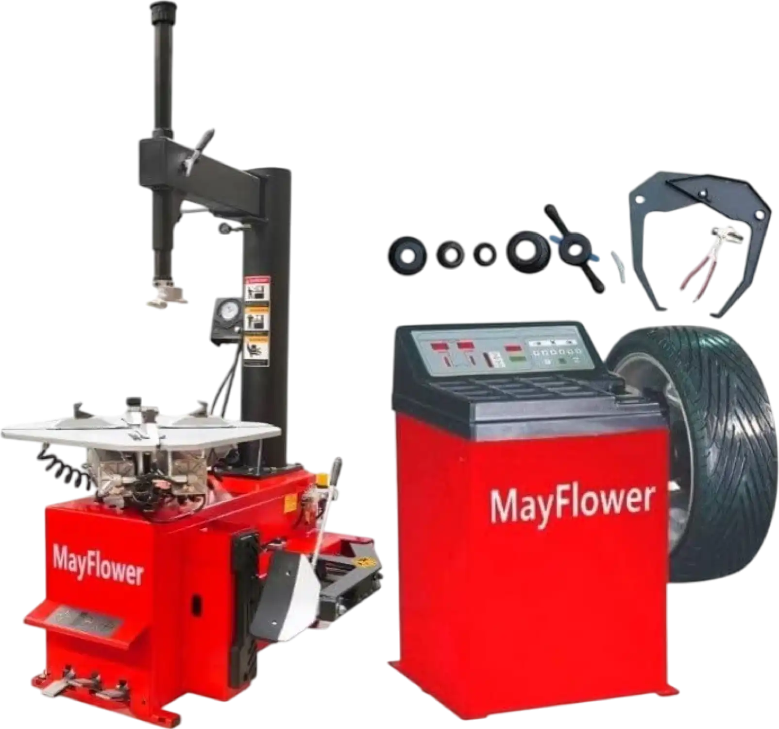 Mayflower Tools 980 + 800 Tire Changer Wheel Balancer Combo 3 HP Red E ...