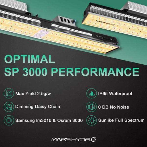 MARS HYDRO SP 3000 LED Grow Light Samsung LM301B Osram 300W New ...