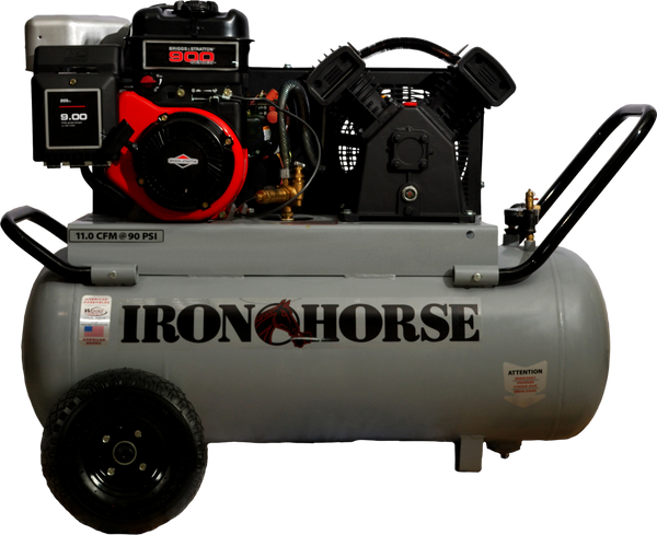 Iron Horse Air Compressor 150 PSI 25 Gal. 11 CFM 6 HP Briggs & Stratto ...