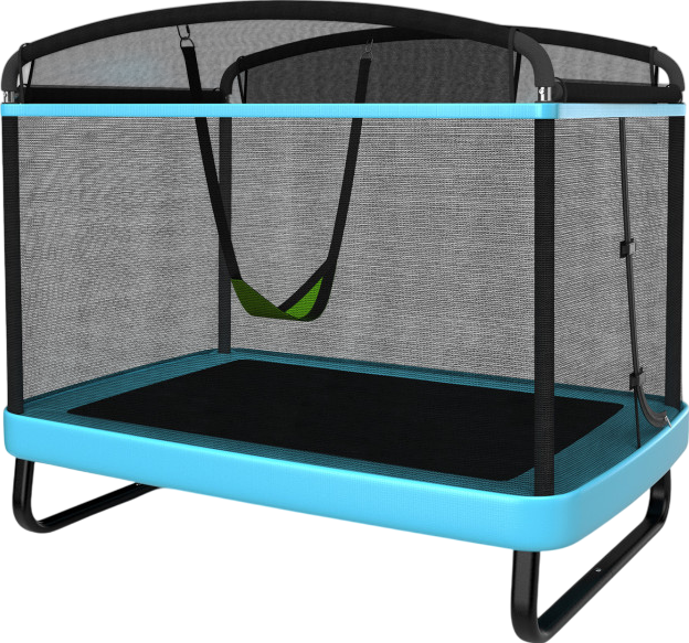 Costway Trampoline 6' Rectangle with Swing and Safety Fence New ...