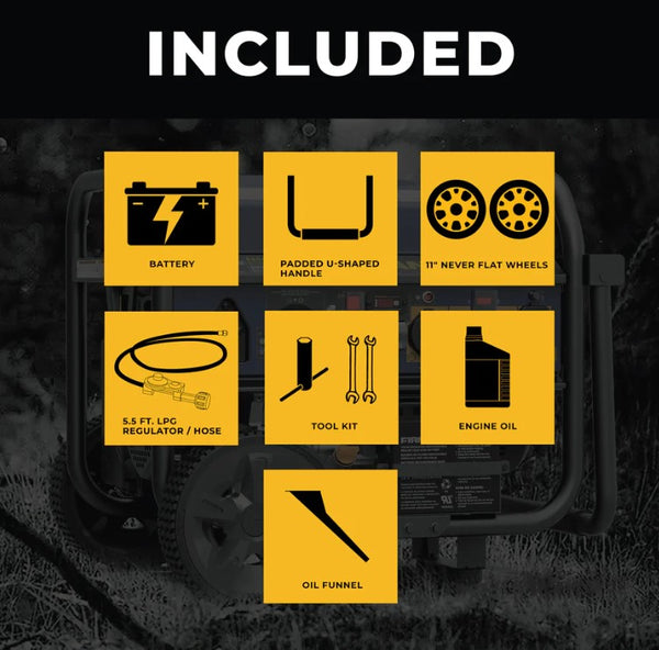 Firman T09275 Tri-Fuel Generator 9200W/11400W 120V/240V 50 Amp Electri ...