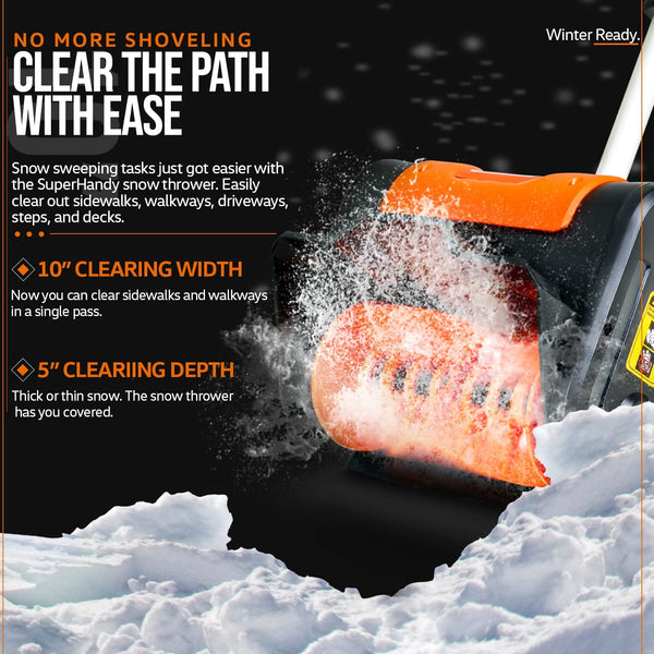 Super Handy GCAT019 Electric Snow Thrower Upgraded Shovel Cordless 20V ...