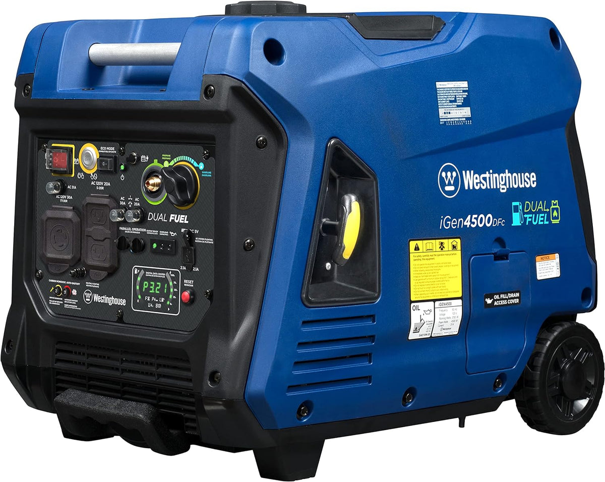 Westinghouse iGen4500DFc Inverter Generator 3700W/4500W 30 Amp Remote ...