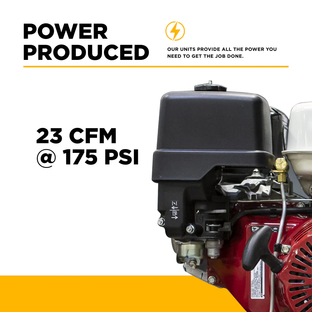 BE Gas Air Compressor Honda GX390 Engine Electric Start 23 CFM at 175 ...