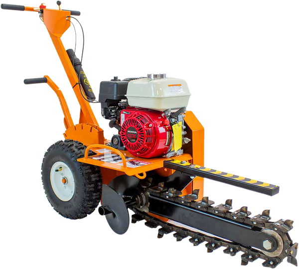 Brave Compact Trencher with Shark Chain 18" Max Depth and Honda GX200 ...
