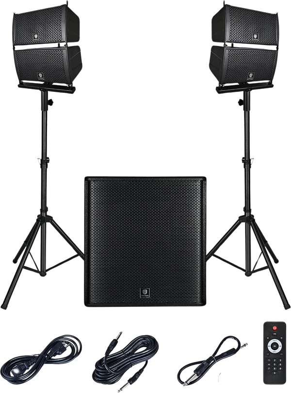 Proreck CLUB-4000 PA Speaker System 4000W Combo 4 Line Array Speakers ...