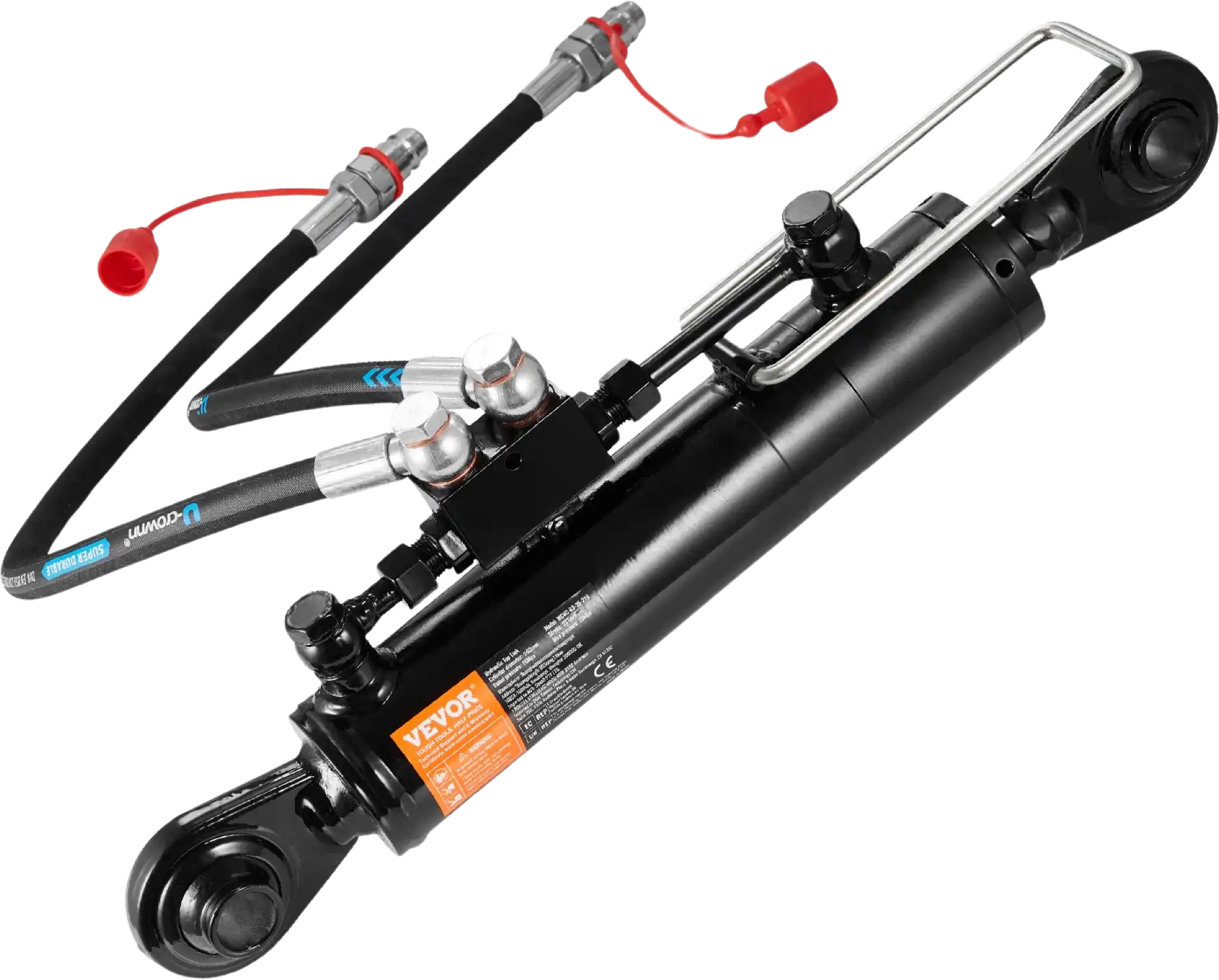 Vevor Hydraulic Top Link Cat. 2-2 19-11/16" to 28" with 2 Hoses and G3 ...