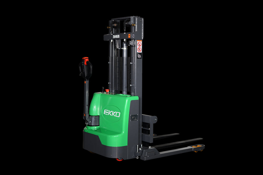 Ekko EB12E-98Li Lithium Iron Phosphate Straddle Stacker 72" Mast 98" L ...
