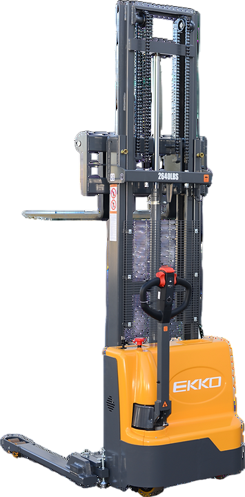 Ekko EB12EA Full Powered Straddle Stacker 145.67" Height 3000 lbs. Cap ...