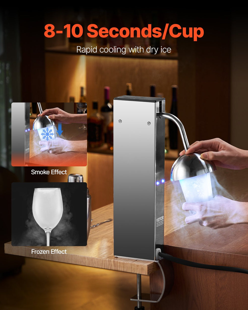 Vevor CO2 Glass Froster Pull-Down Lever Dry Ice Drink Chiller for Bars ...