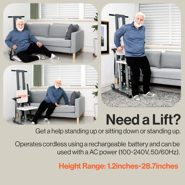 Super Handy GUT168 Electric Floor Lift 500 lbs Capacity Standing Aid P ...