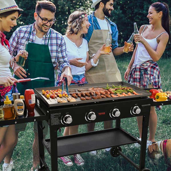 Vevor 36" Commercial Flat Top Griddle on Cart with Folding Tabletop 4 ...