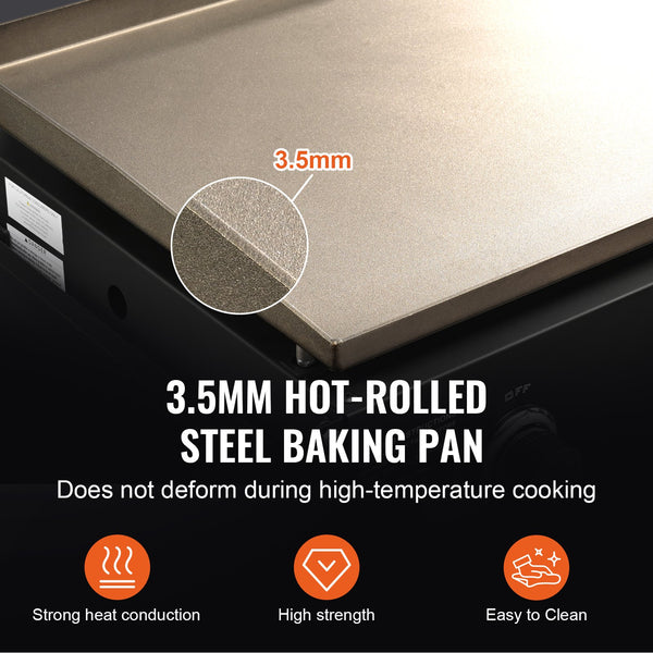 Vevor 36" Commercial Flat Top Griddle on Cart with Folding Tabletop 4 ...