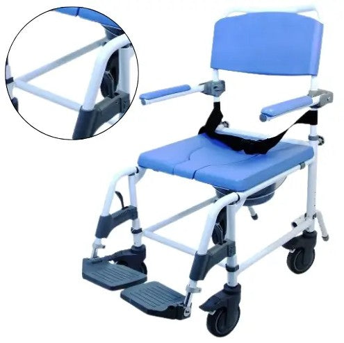 Healthline Medical EZee Life 180 18" Aluminum Shower Commode Chair 24 ...