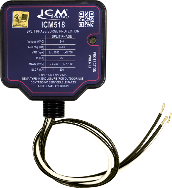 ICM Controls ICM518 Split Phase Surge Protection Device 240VAC for Who ...