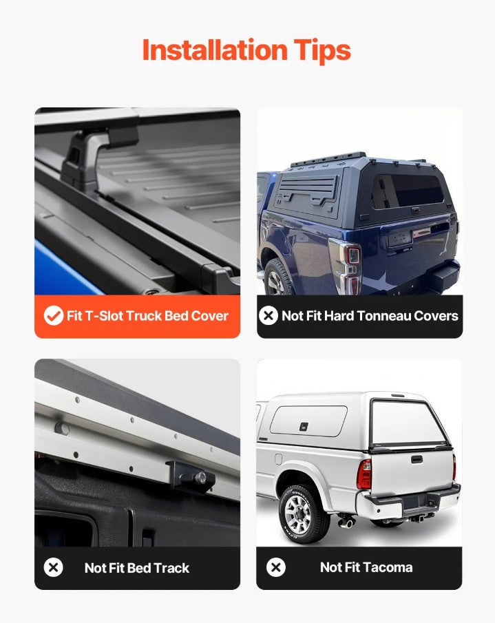 Vevor Adjustable Truck Ladder Rack 800 Lbs Capacity No-Drill Bed Rack ...