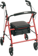 Drive Medical R800KD-RD Steel Rollator Walker 6" Wheels Red New ...
