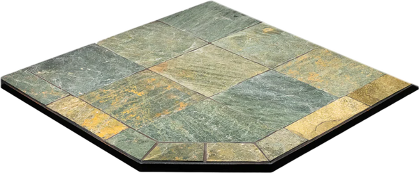 ComfortBilt Corner Hearth Pad 40" x 40" Non Combustible Mill Black/Sil ...