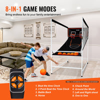 Vevor Arcade Basketball Game 7.5' Indoor 2-Player Dual Shot with 8 Gam ...