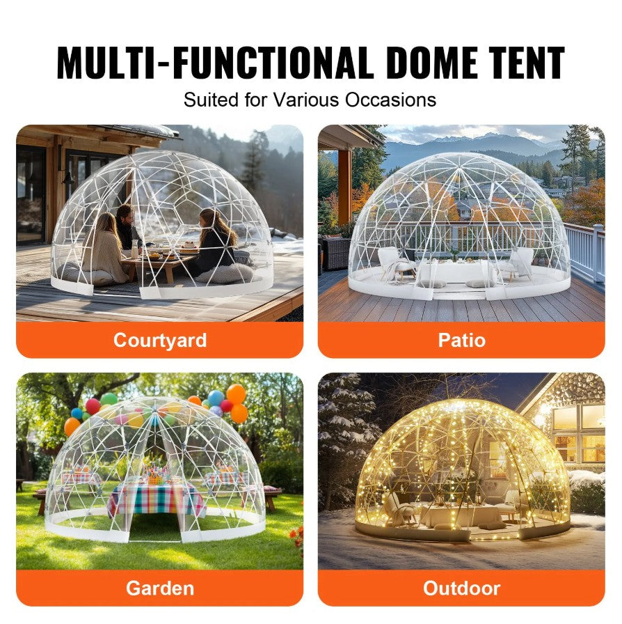 Vevor Transparent Dome Bubble Tent 9.5' Outdoor Igloo Shelter for Camp – FactoryPure