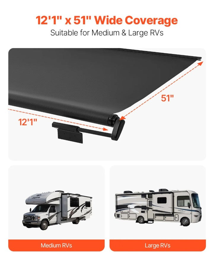 Vevor RV Awning Replacement 12' 1" Fabric Slide Topper New – FactoryPure