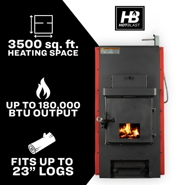 US Stove HB1520 Wood Furnace 3,500 sq. ft. 180,000 BTU New – FactoryPure