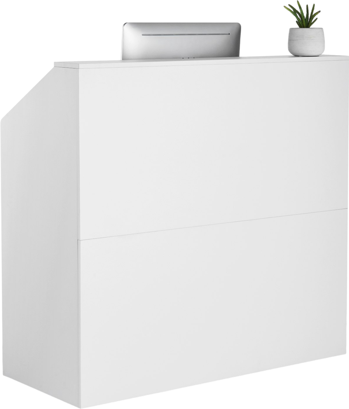 Vevor Reception Desk 46" Rectangular MDF Counter with Waterproof Surfa ...