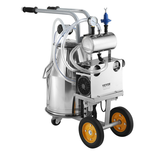 Vevor Electric Cow Milking Machine 6.6 Gal. 25L 304 Stainless Steel Fo ...