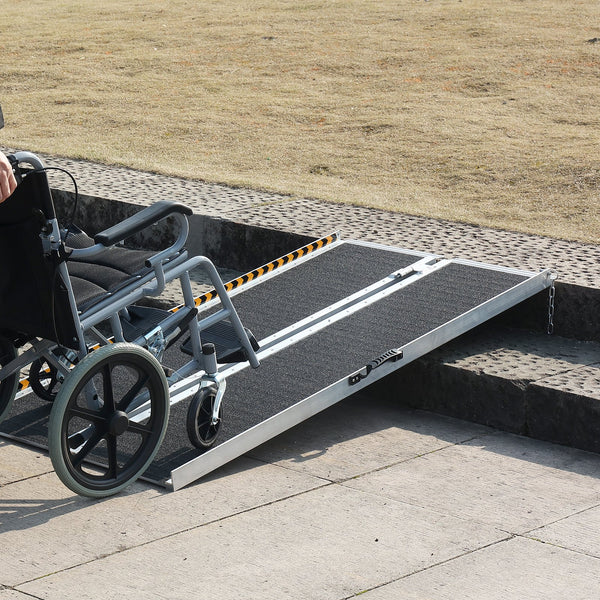 Vevor Portable Wheelchair Ramp 5' 800 lbs Folding Non-Slip Aluminum Ne ...