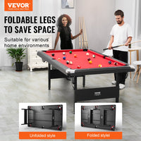 Vevor Billiards Table 7' Foldable Pool Table Set Includes Balls and Cu ...