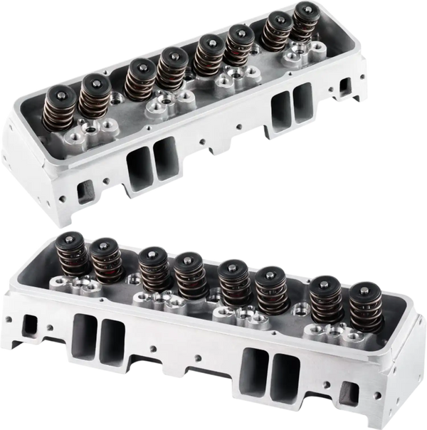 Vevor 2X Aluminum Cylinder Heads for Chevy SBC 327/350/383 190cc CNC A ...