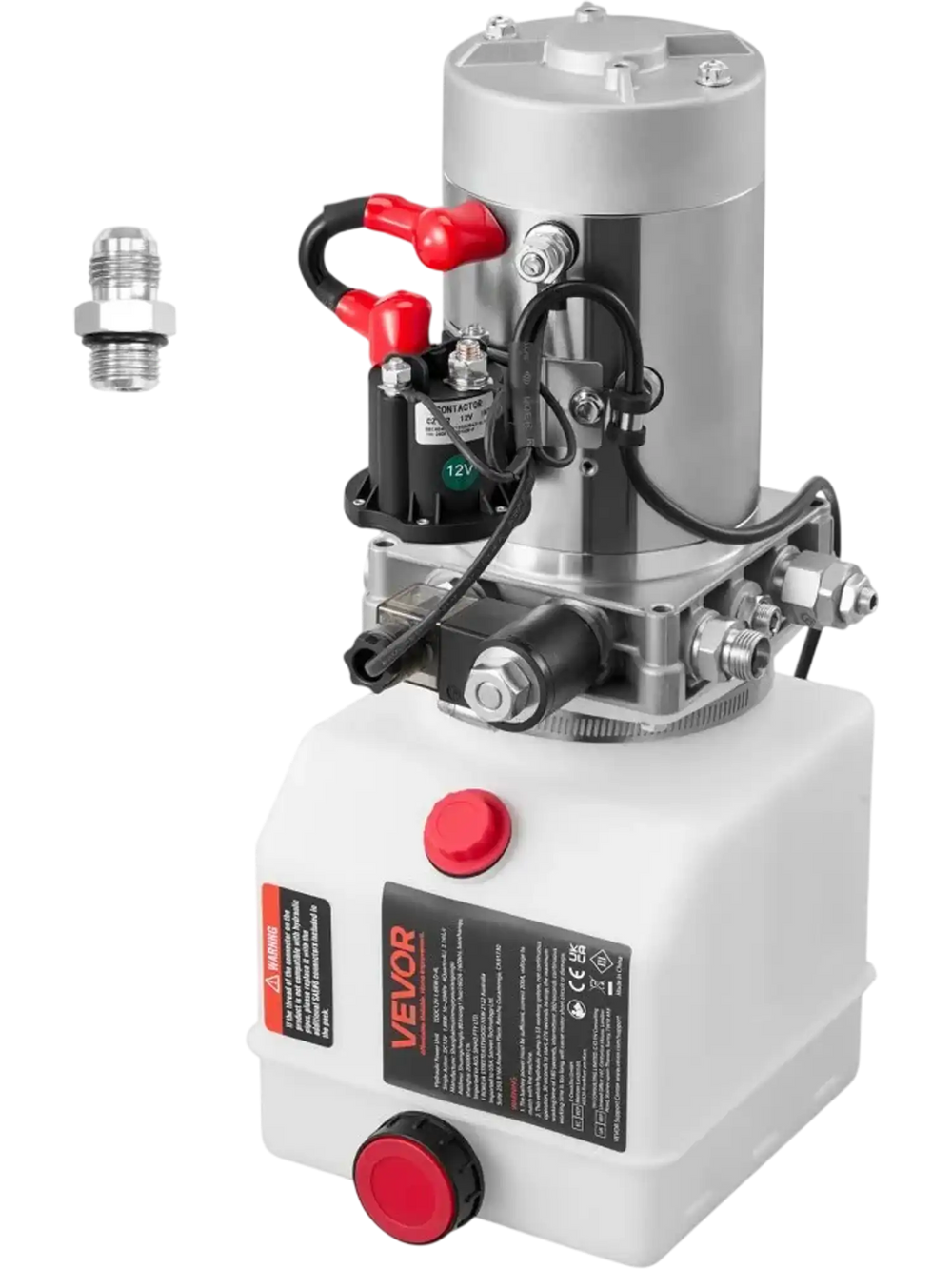 Vevor Hydraulic Power Unit 12V 4 Quart Single Acting Dump Trailer Pump ...