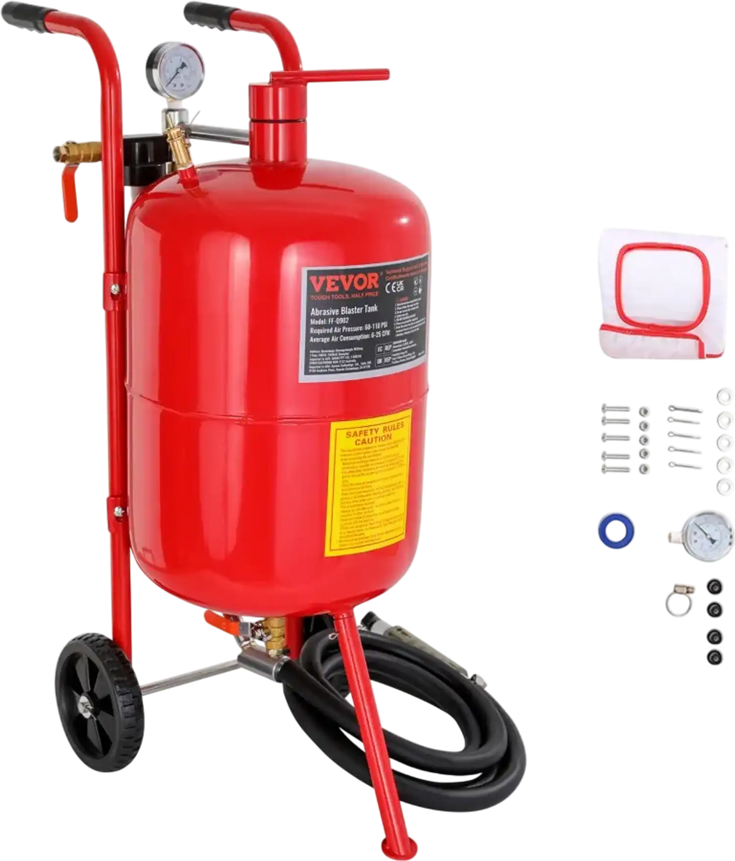 Vevor Sandblaster 10 Gallon Portable Air Media Abrasive Blaster New ...