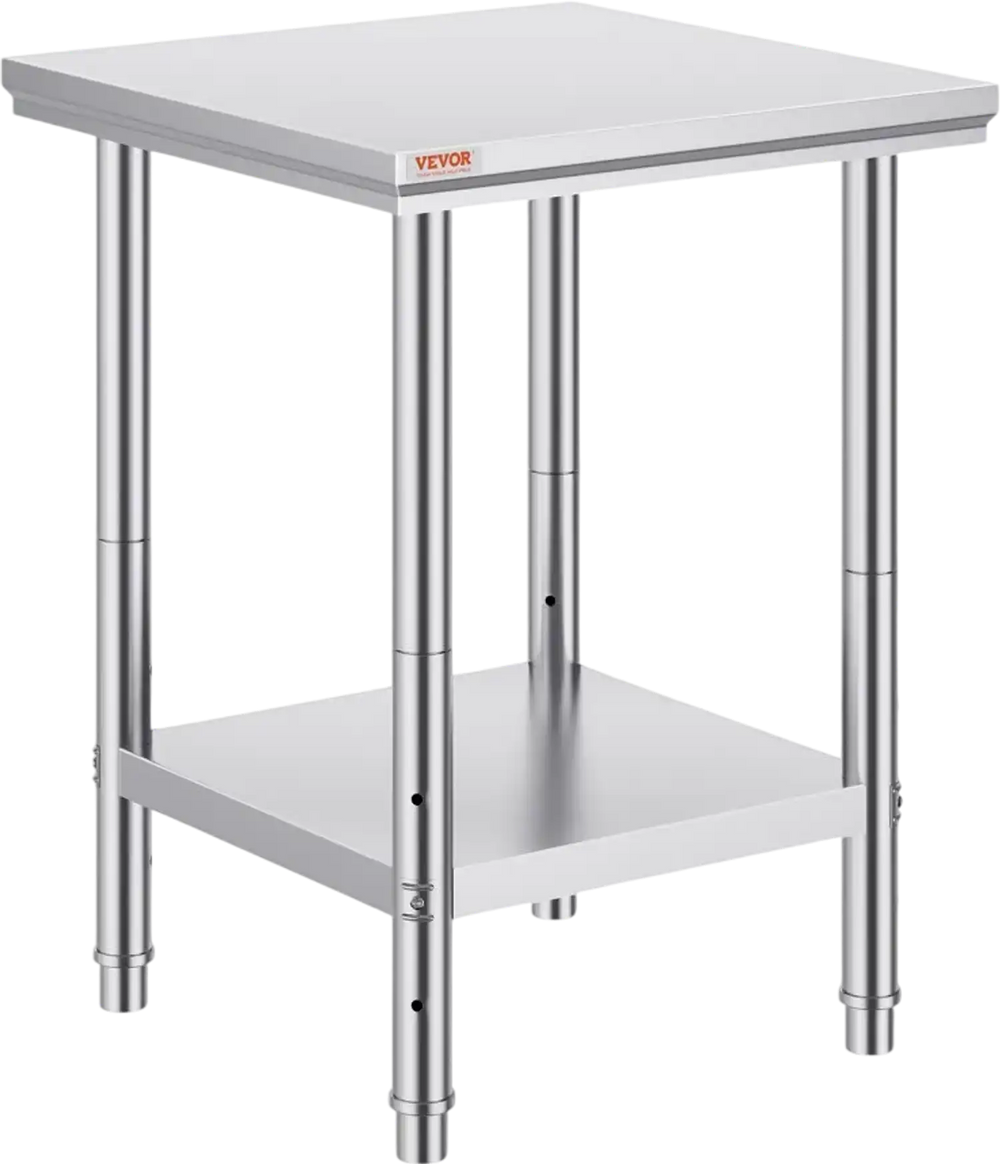Vevor Work Table 24" x 24" Stainless Steel Prep Table New – FactoryPure