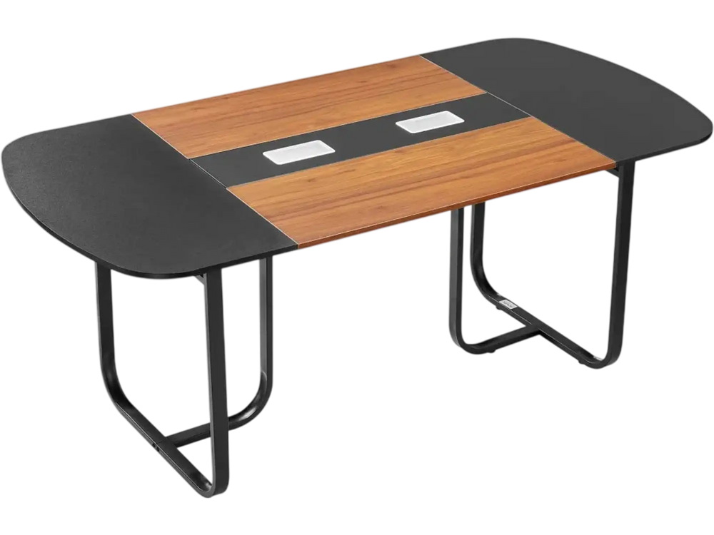 Vevor Conference Table 6' Oval Office Meeting Table Black & Brown New ...