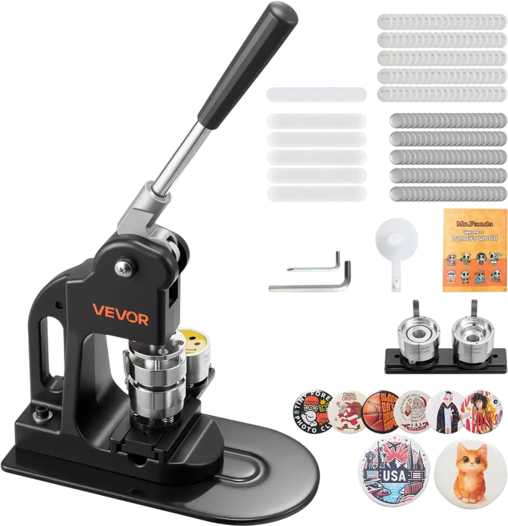 Vevor Button Maker Machine 1.25" Pin Press Kit New – FactoryPure