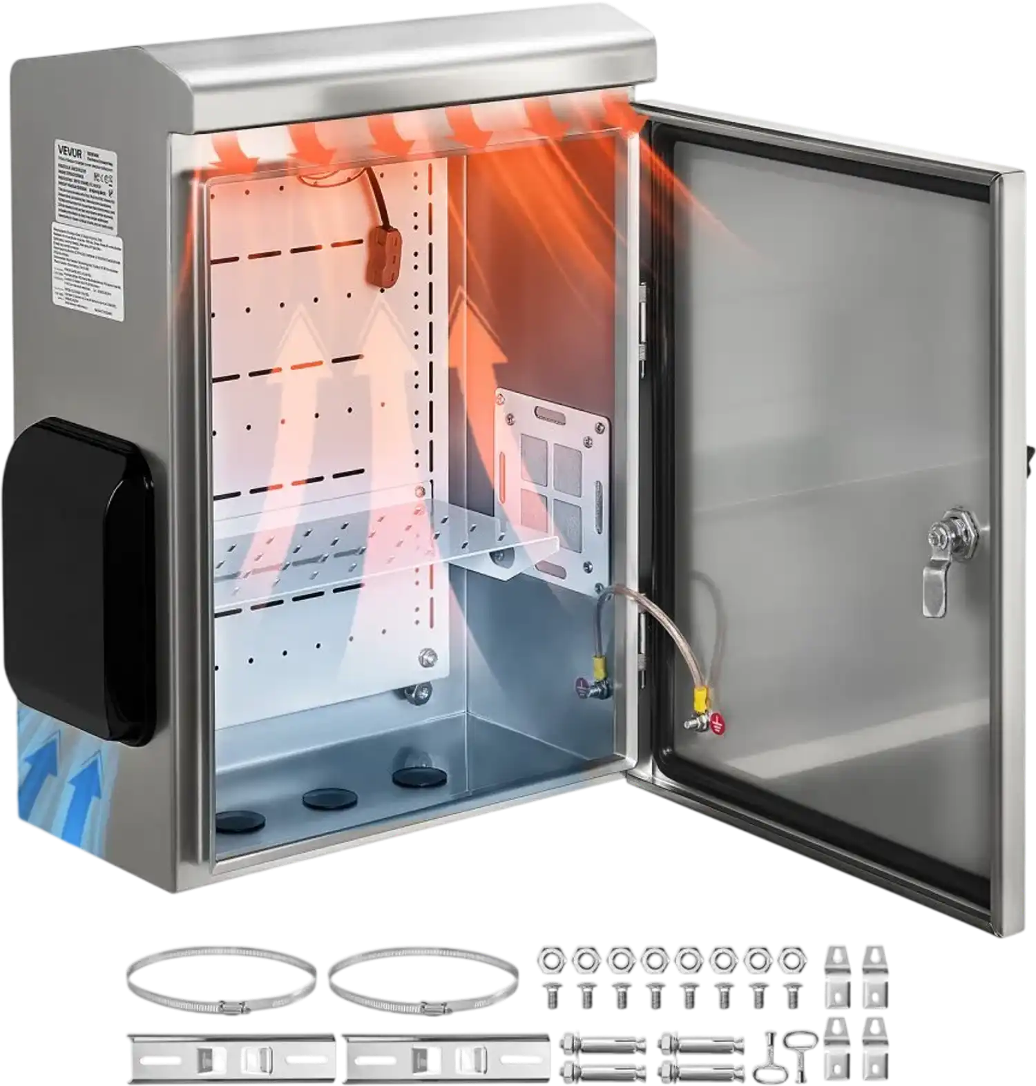 Vevor Electrical Enclosure Outdoor Ventilated Stainless Steel 20 x 16 ...
