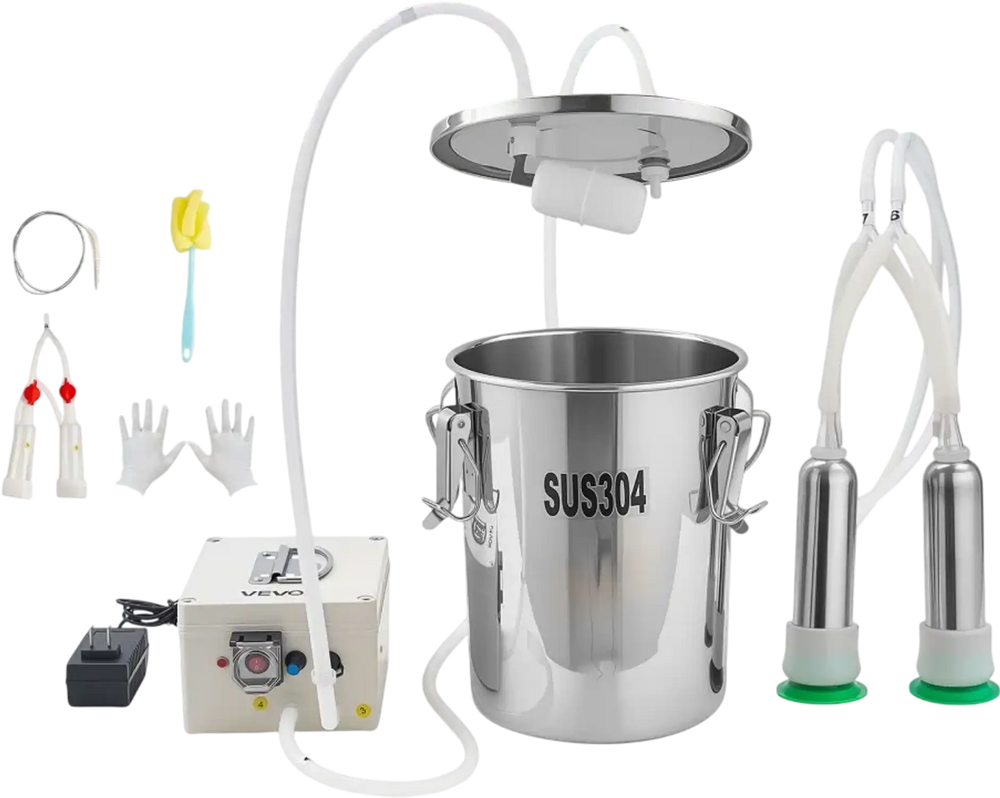 Vevor Milking Machine Portable Electric Pulsation Goat Milker with 1.8 ...