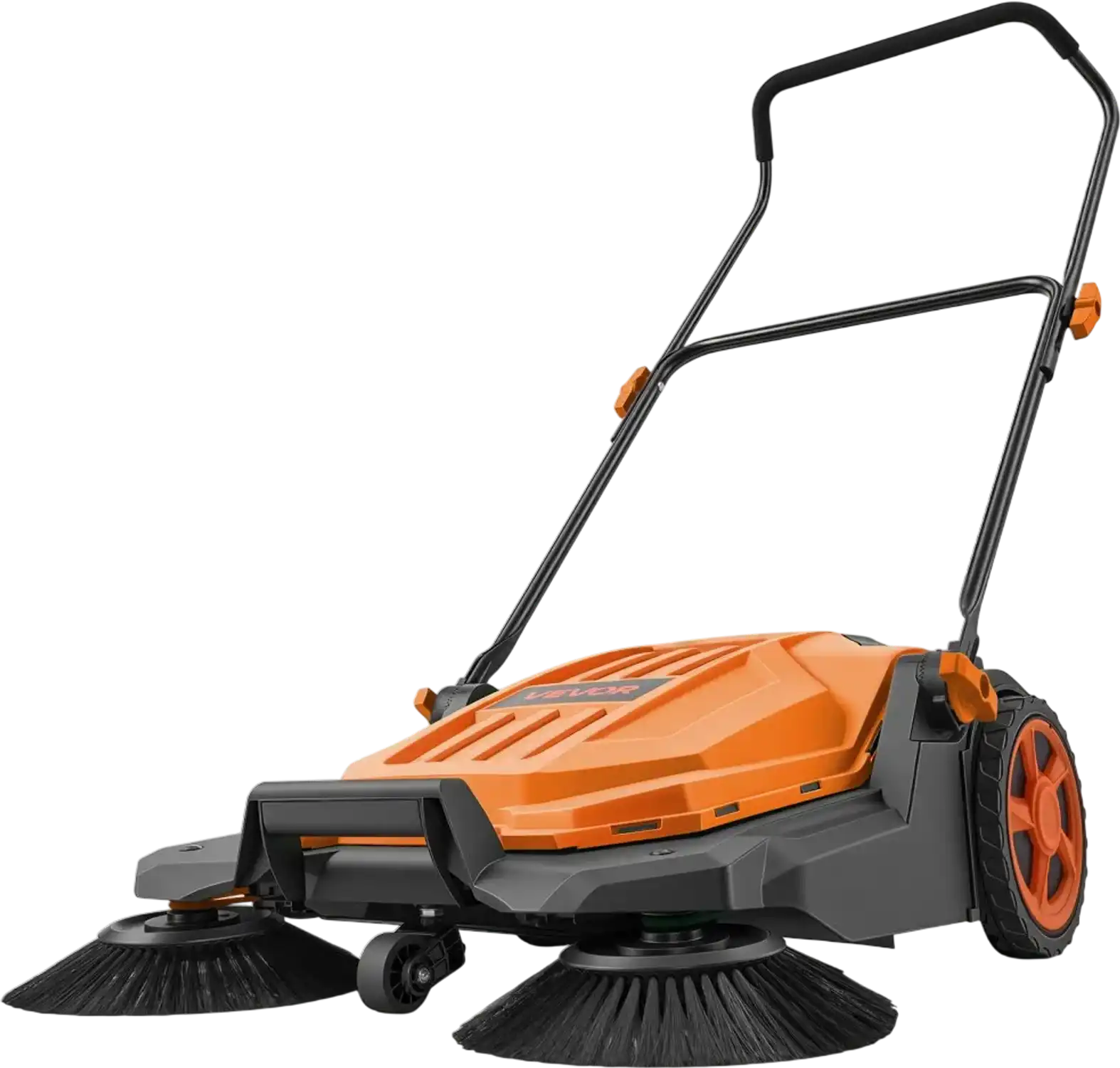 Vevor Floor Sweeper Walk-Behind Hand Push 25.6" Non-Electric Orange Ne ...