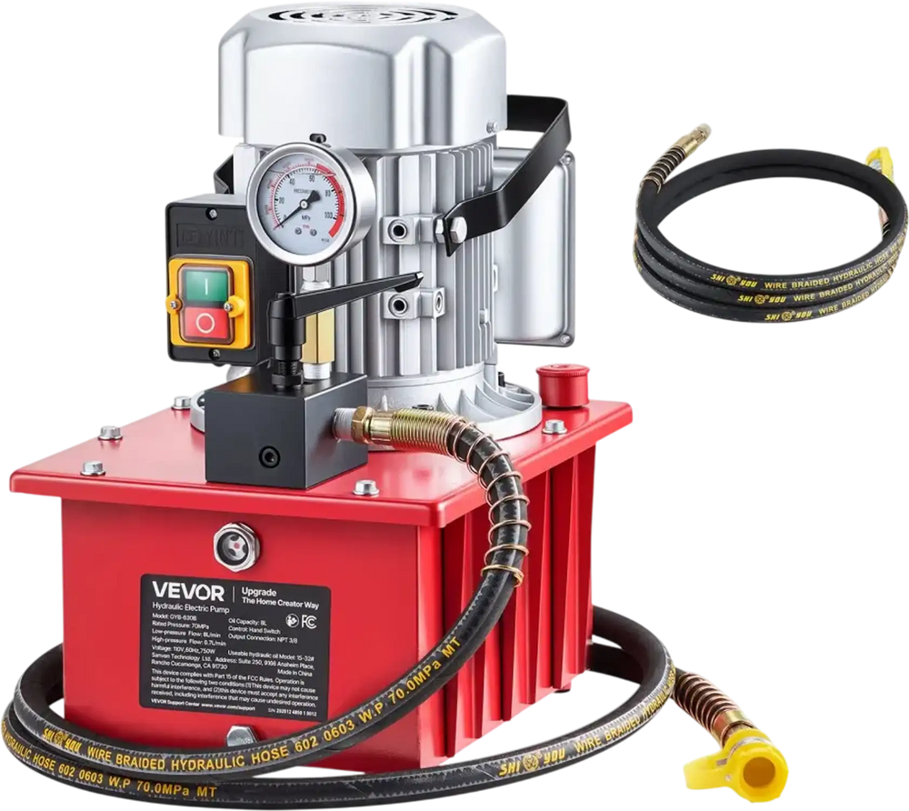 Vevor Electric Hydraulic Pump 10,000 PSI 120V Single-Acting Power Unit ...