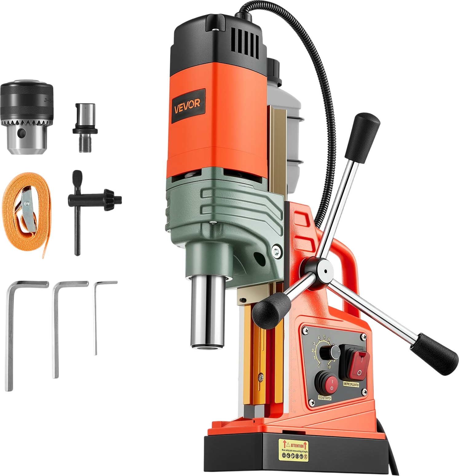 Vevor Magnetic Drill Press 2" Boring 0-800 RPM 1400W with Weldon Shank ...