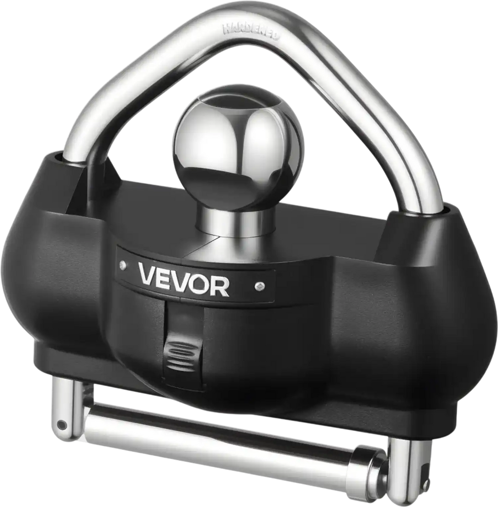 Vevor Trailer Hitch Lock Adjustable Anti-Theft Ball Coupler Lock Black ...